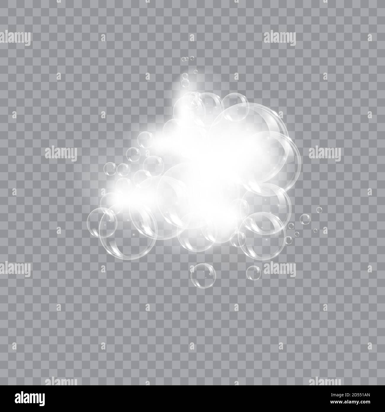 Bath foam soap with bubbles isolated vector illustration on transparent ...
