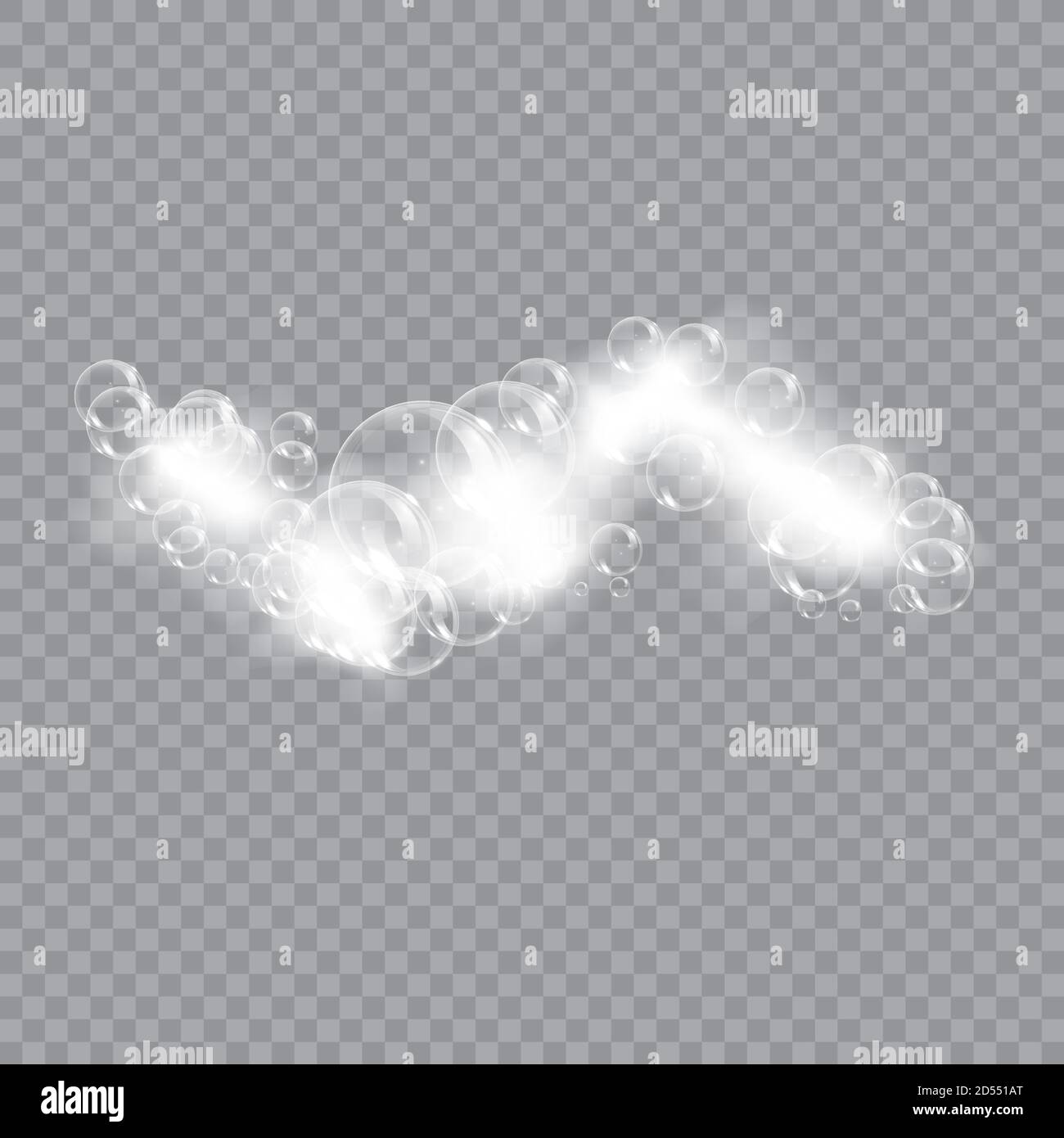 Bath foam soap with bubbles isolated vector illustration on transparent ...