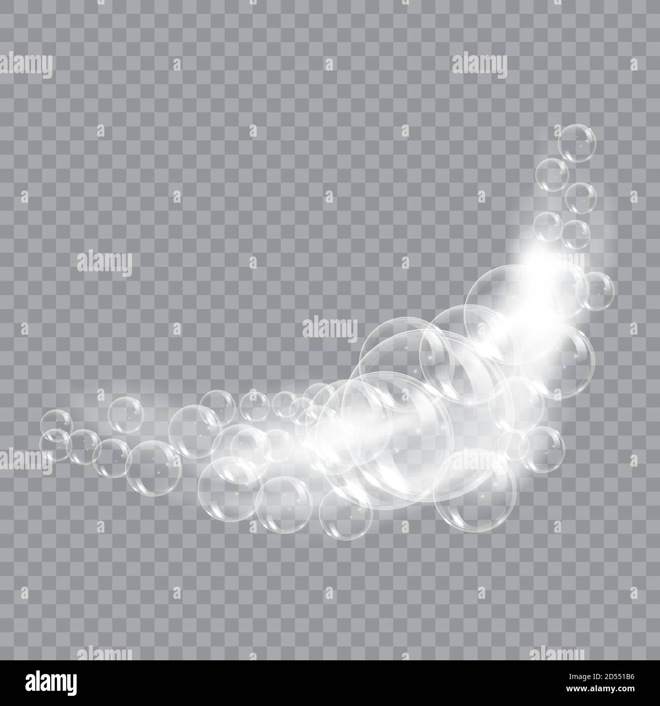 Bath foam soap with bubbles isolated vector illustration on transparent ...