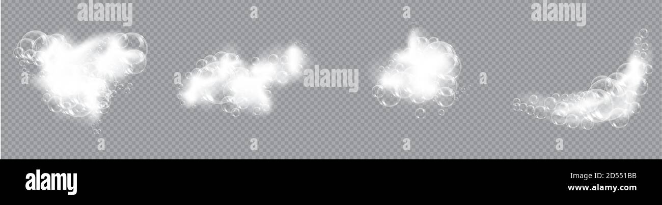 Bath foam soap with bubbles isolated vector illustration on transparent ...