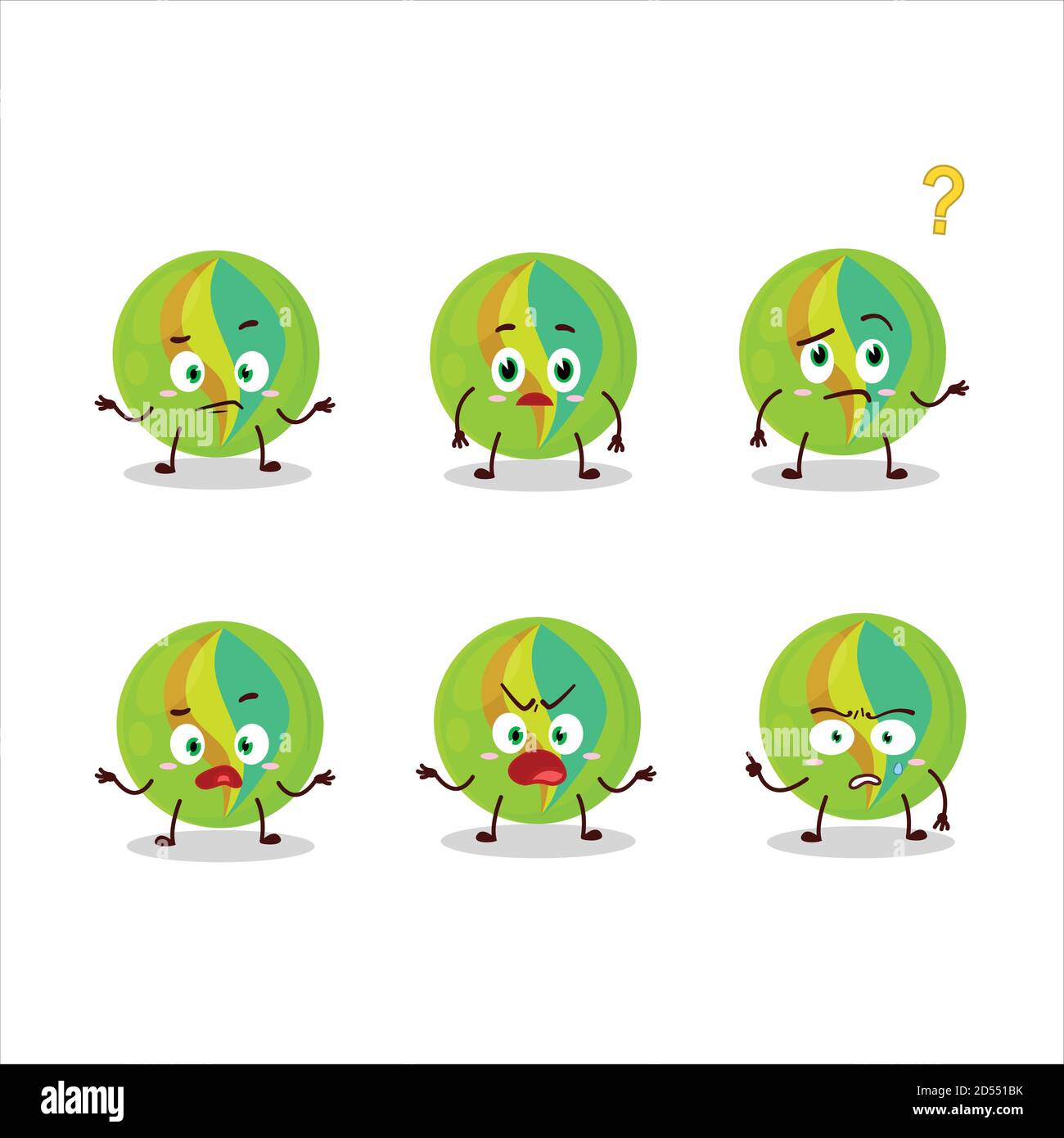Cartoon character of green marbles with what expression Stock Vector ...