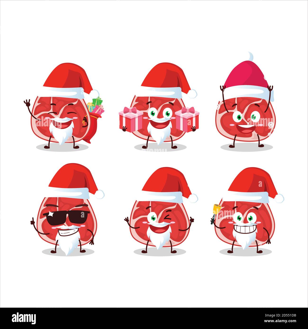 Santa Claus emoticons with ham cartoon character Stock Vector Image ...