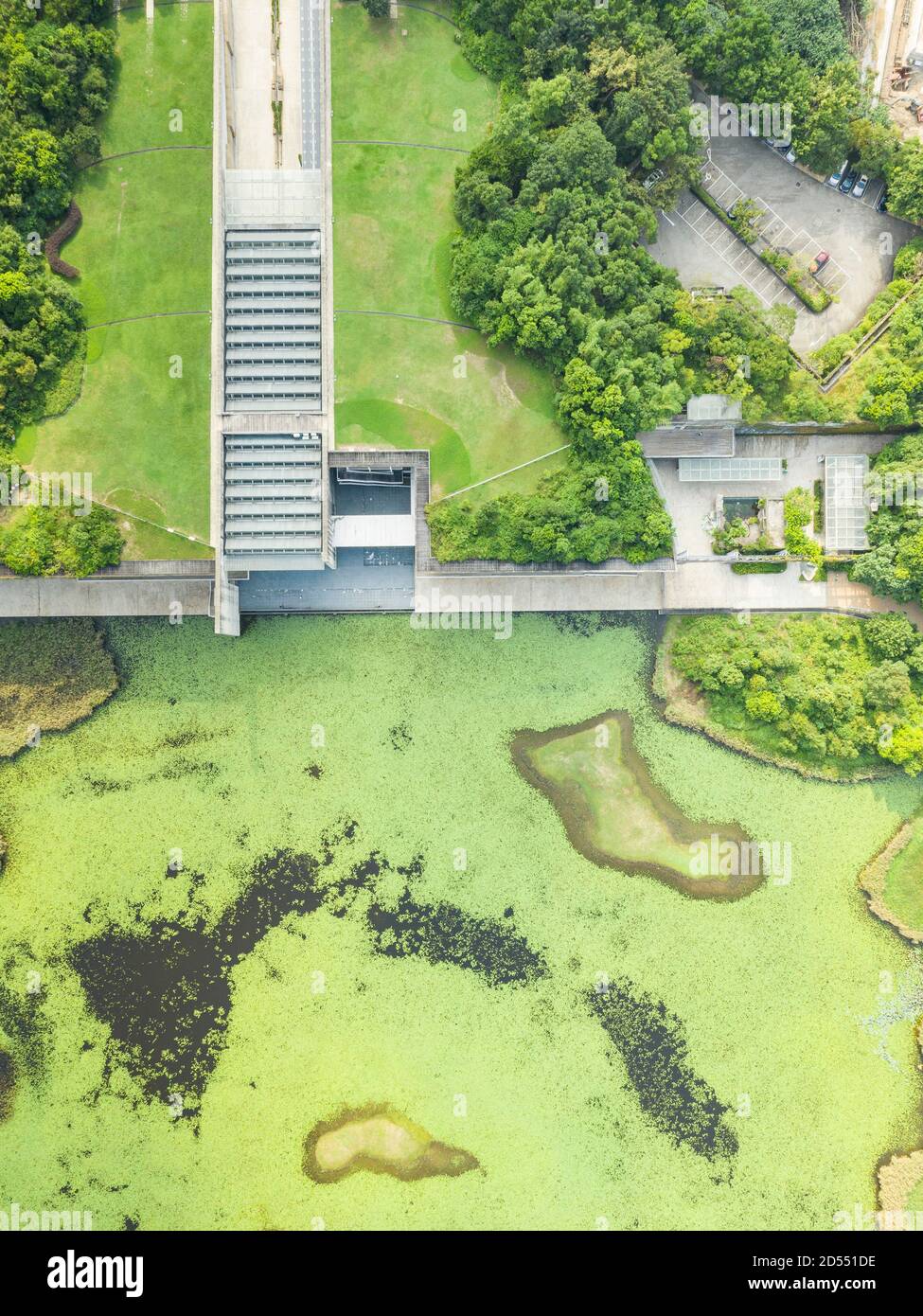 Aerial View of the Hong Kong Wetland Park, in Tin Shui Wai, New ...
