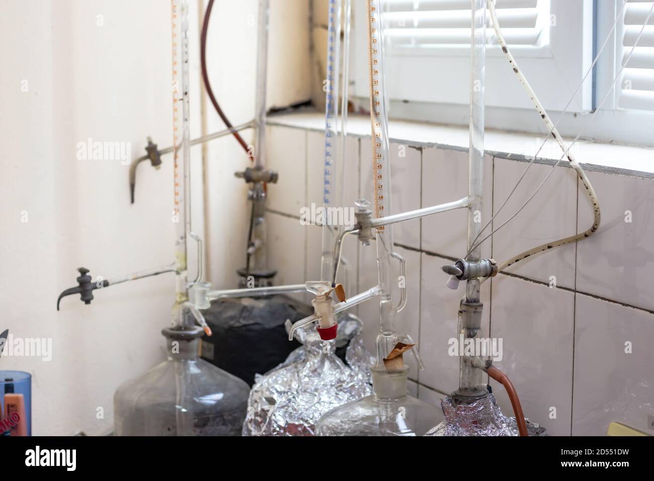 View over physico-chemical laboratory equipment Stock Photo - Alamy