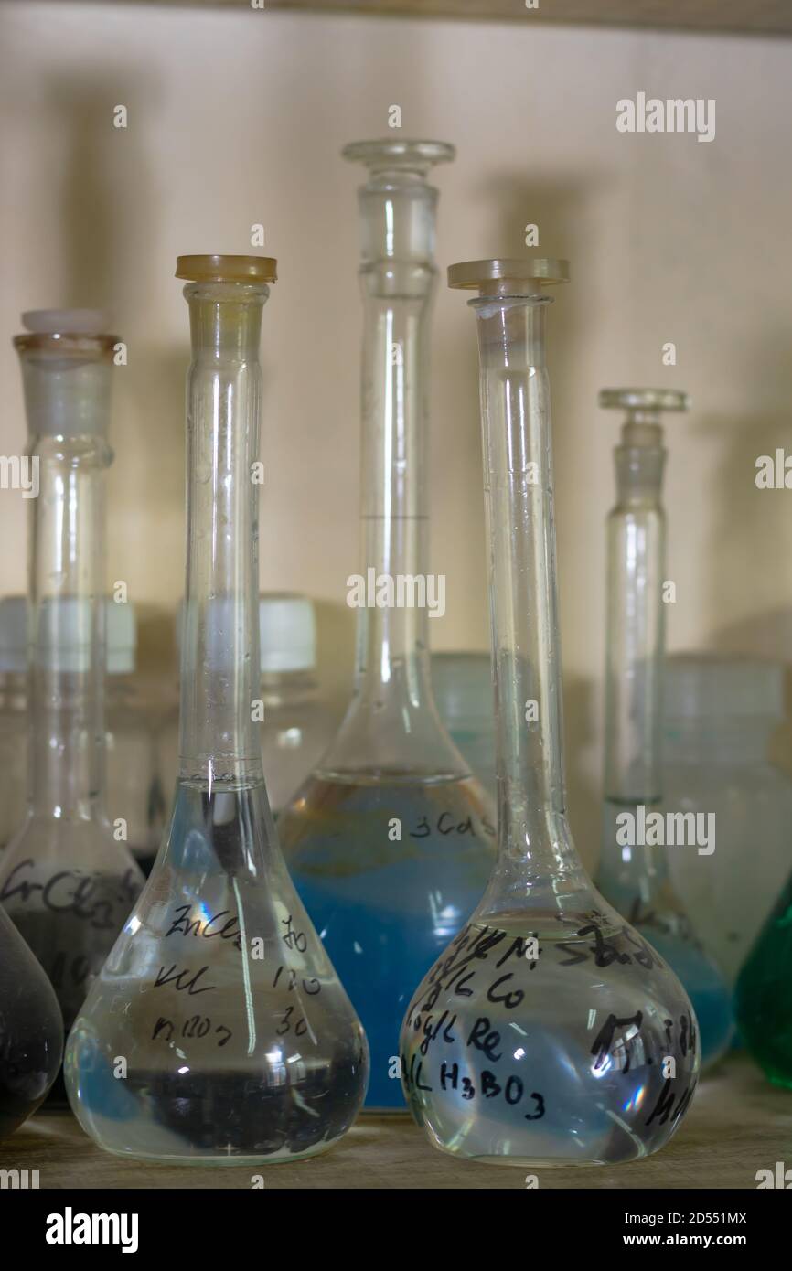 View over physico-chemical laboratory equipment Stock Photo - Alamy