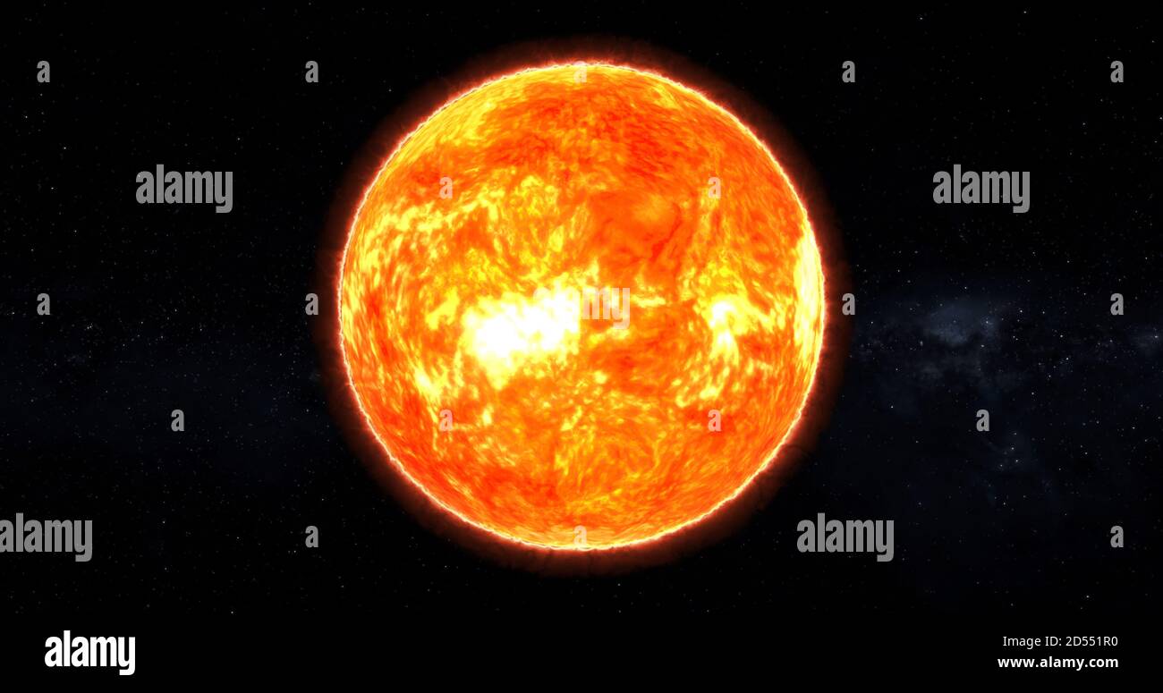 4k full sun view from space. Volcanoes of the sun surface. waving lava ...