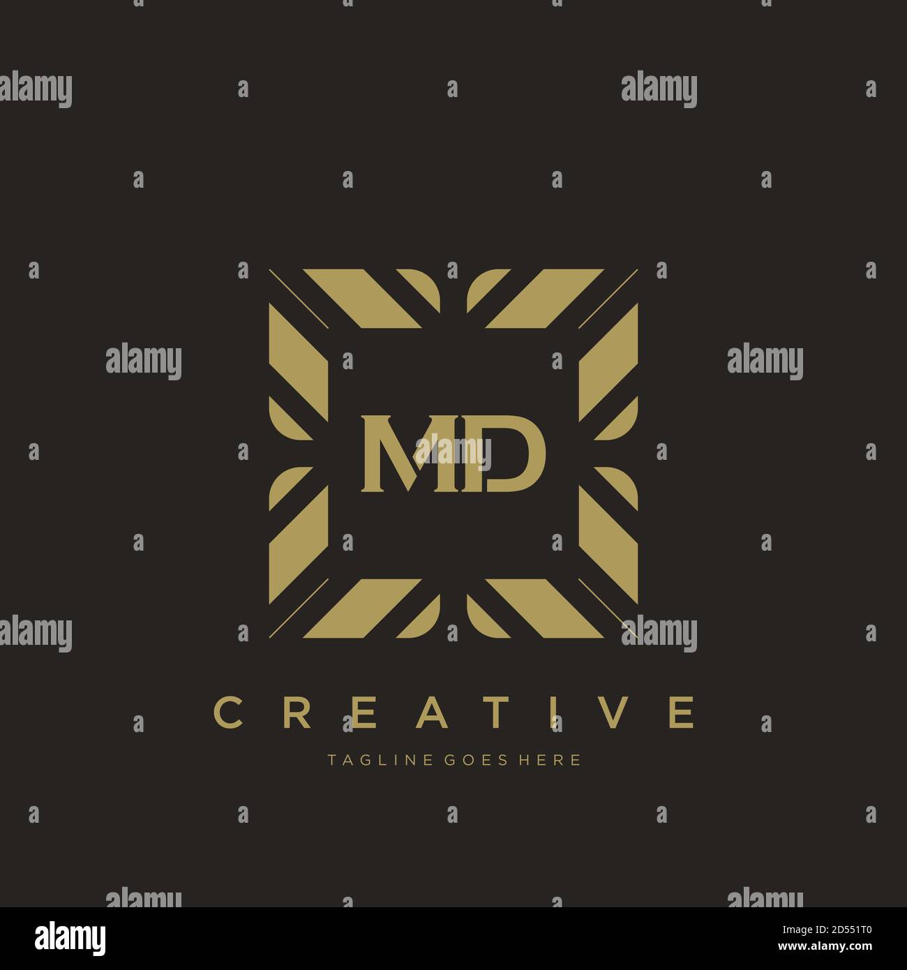 MD initial letter luxury ornament monogram logo template vector Stock ...