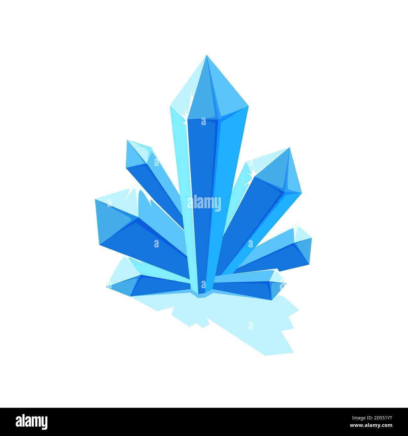 Crystal iceberg structure isolated in white background. Group of blue ...