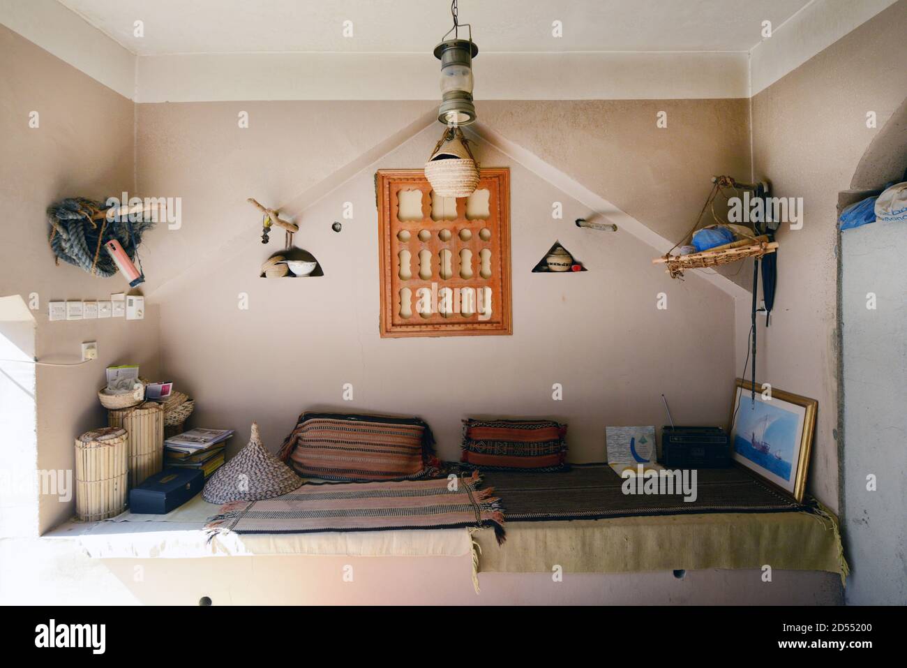 Traditional Omani handicrafts displayed in a handicraft centre in the ...