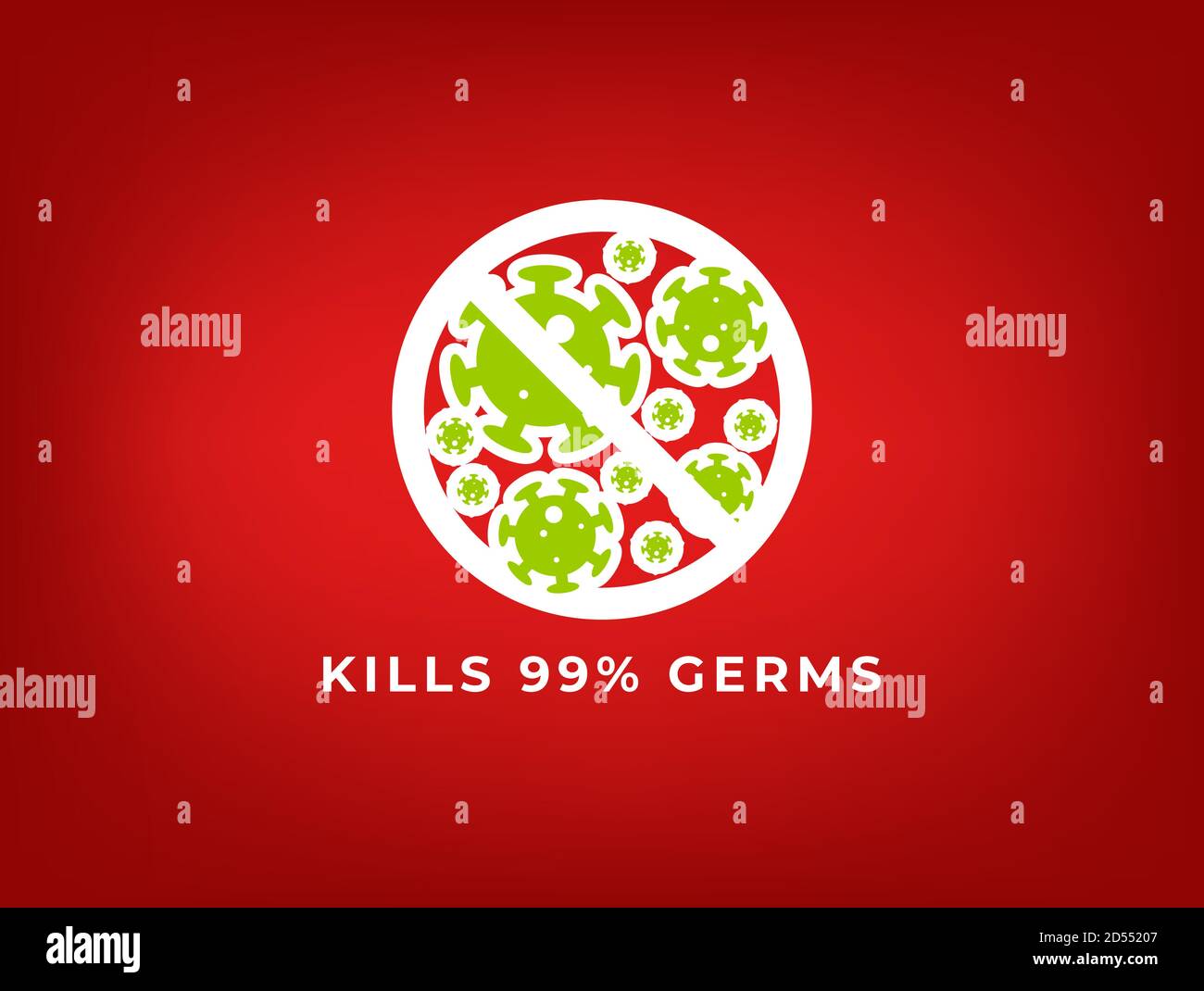 Kill 99 percent corona virus germs concept vector template with germs ...