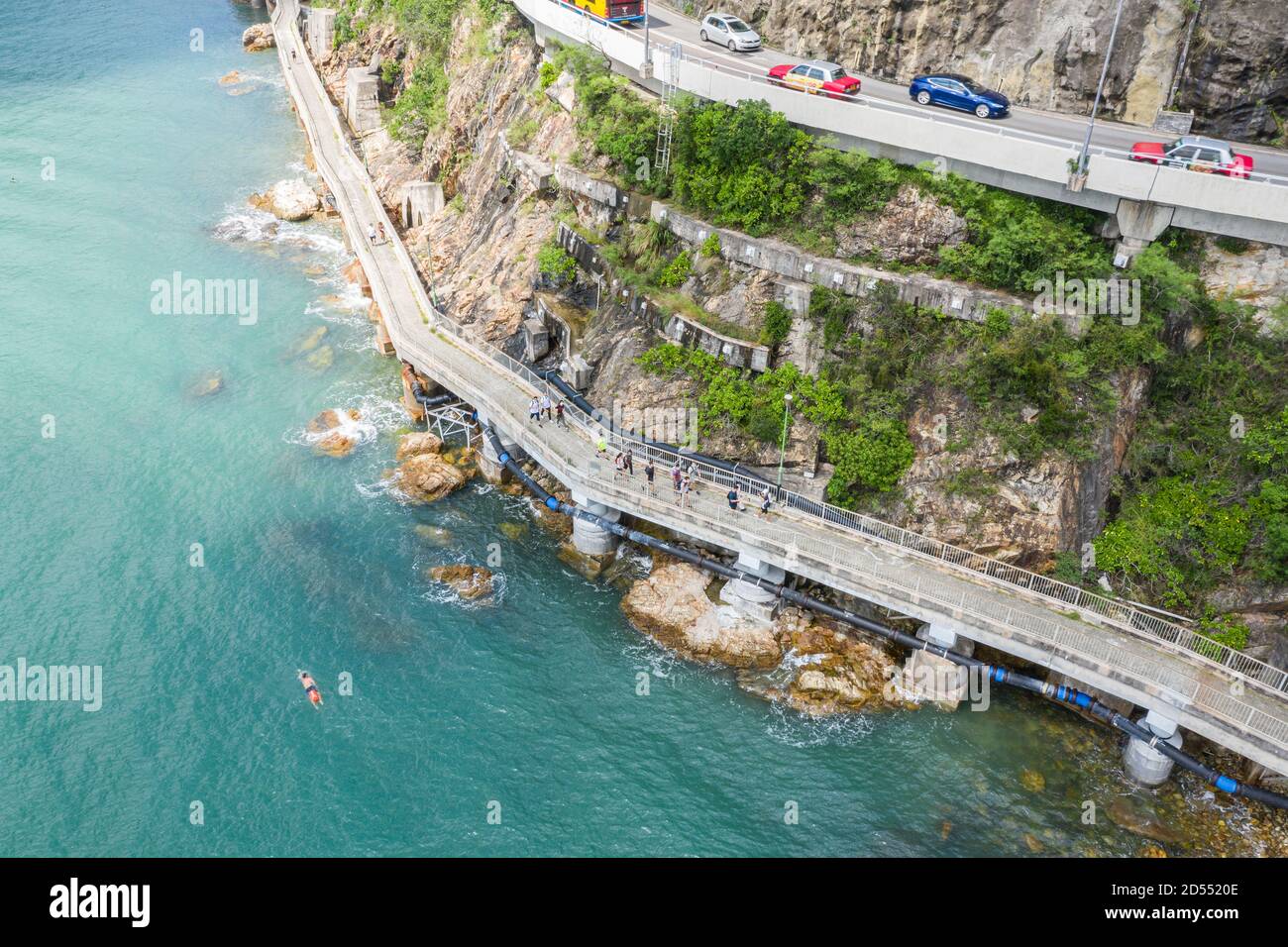 Aerial view of the walking path between deep water bay and repulse bay ...