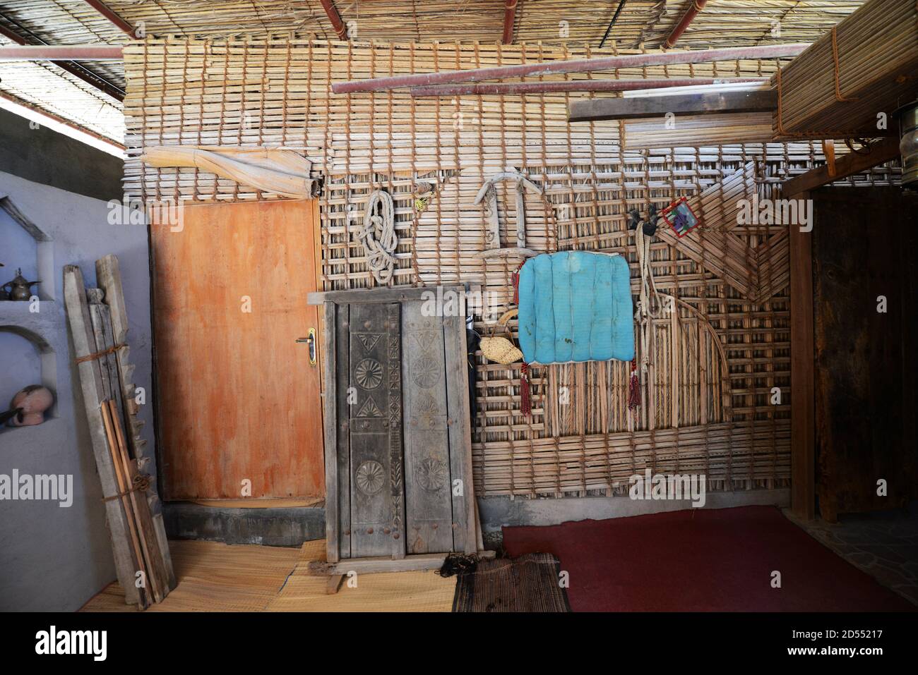 Traditional Omani handicrafts displayed in a handicraft centre in the ...