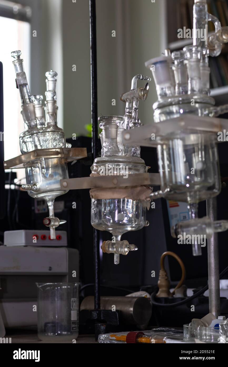 View over physico-chemical laboratory equipment Stock Photo - Alamy