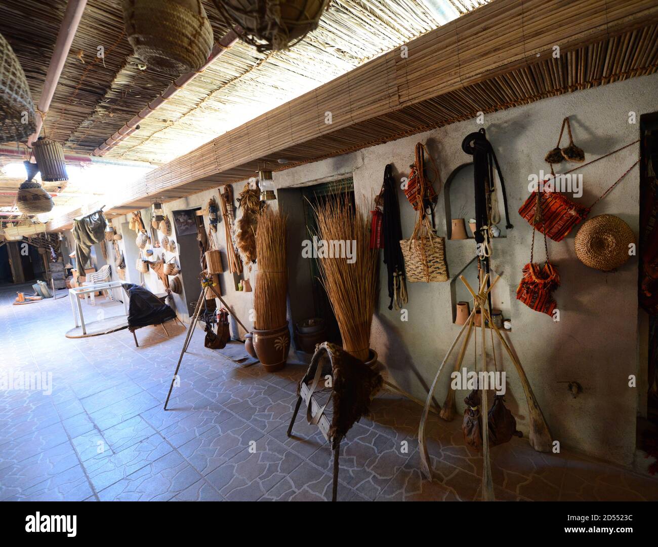 Traditional Omani handicrafts displayed in a handicraft centre in the ...