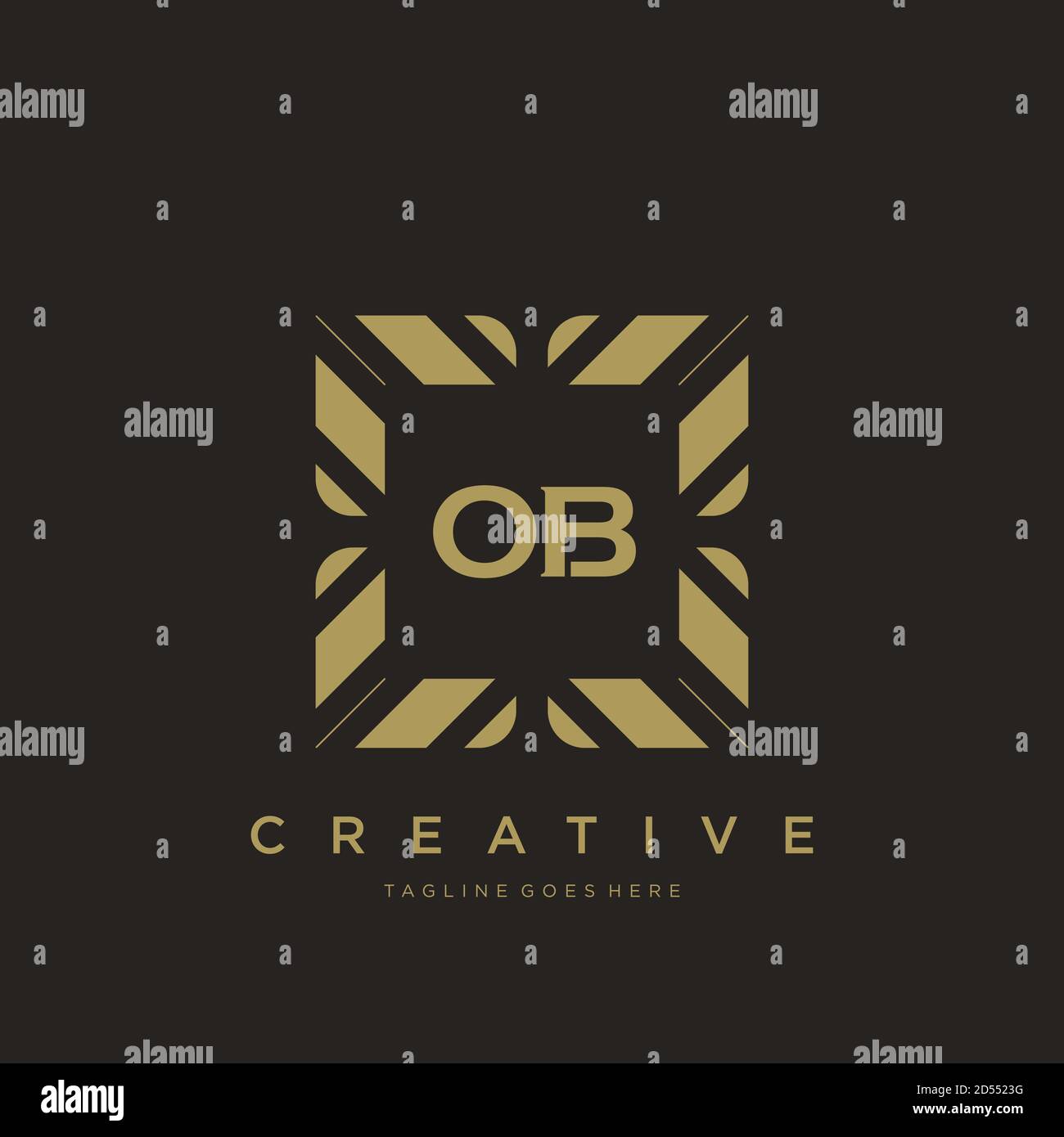 OB initial letter luxury ornament monogram logo template vector Stock ...