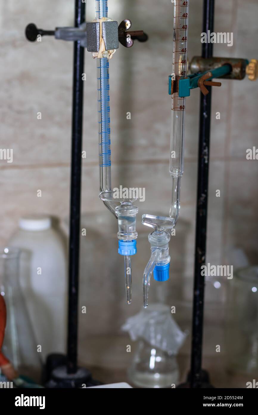 View over physico-chemical laboratory equipment Stock Photo - Alamy