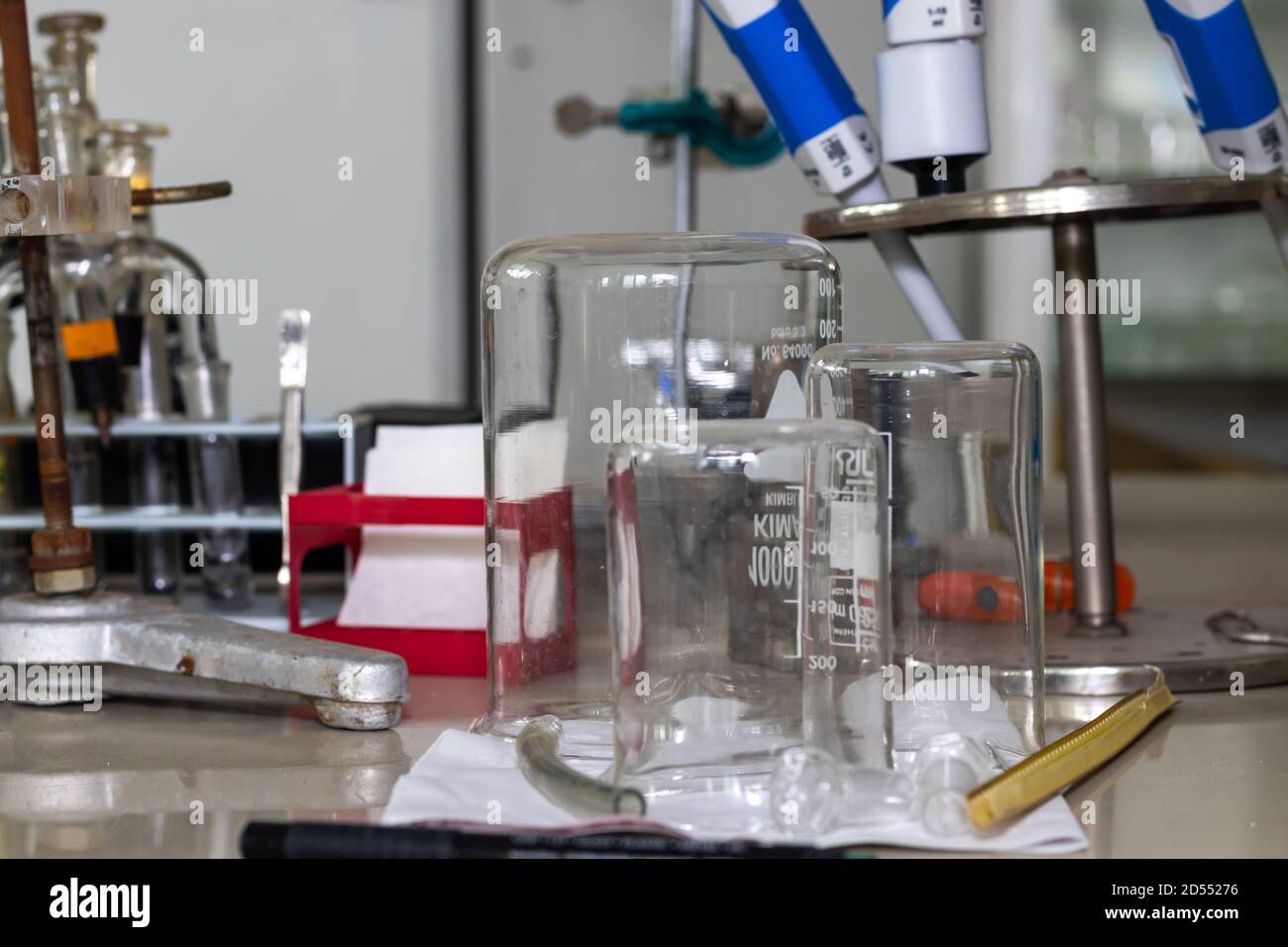 View over physico-chemical laboratory equipment Stock Photo - Alamy