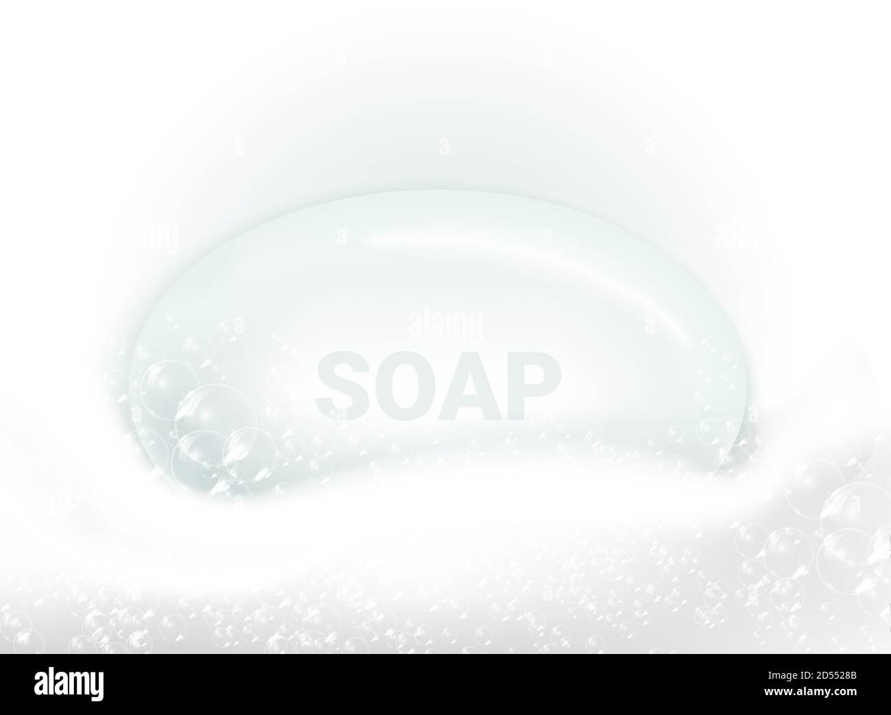 Soap bar with foam and bubbles isolated vector illustration on white ...