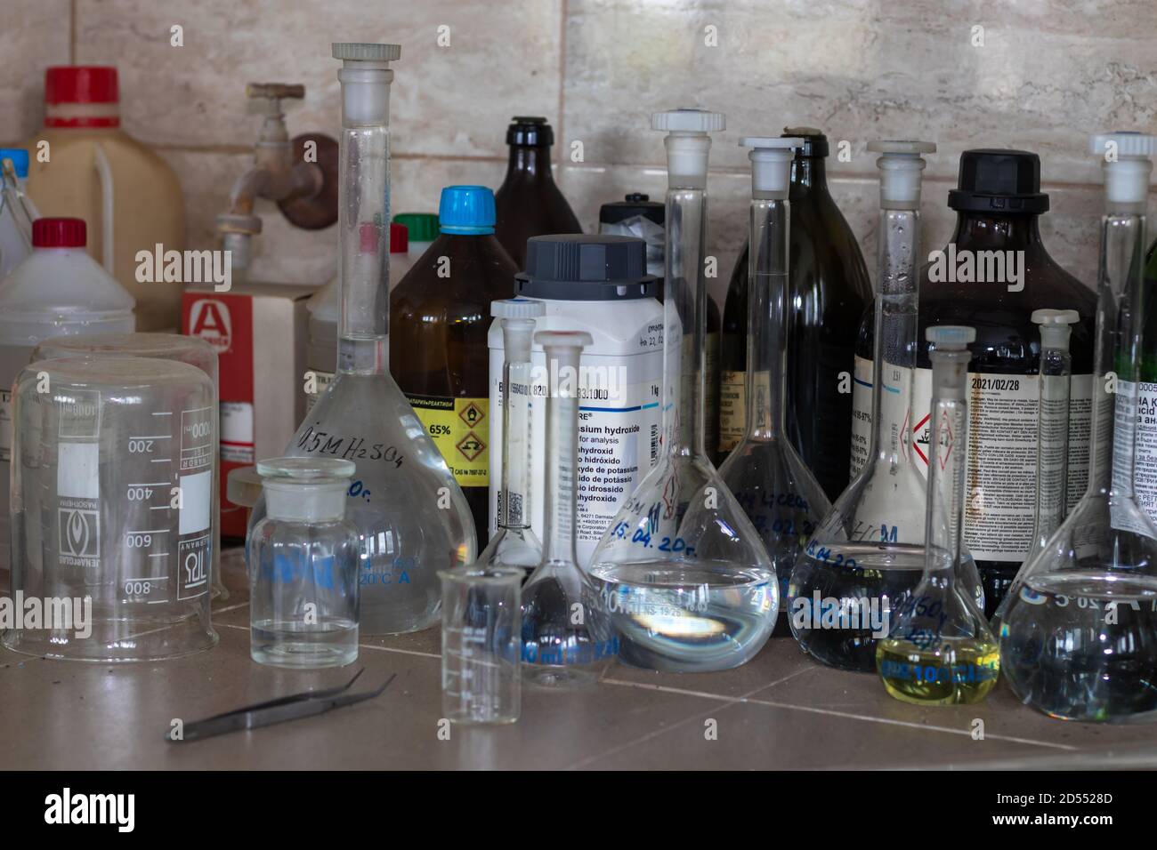 View over physico-chemical laboratory equipment Stock Photo - Alamy