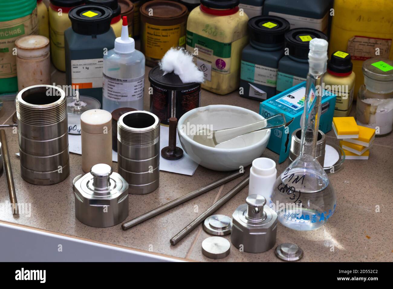 View over physico-chemical laboratory equipment Stock Photo - Alamy