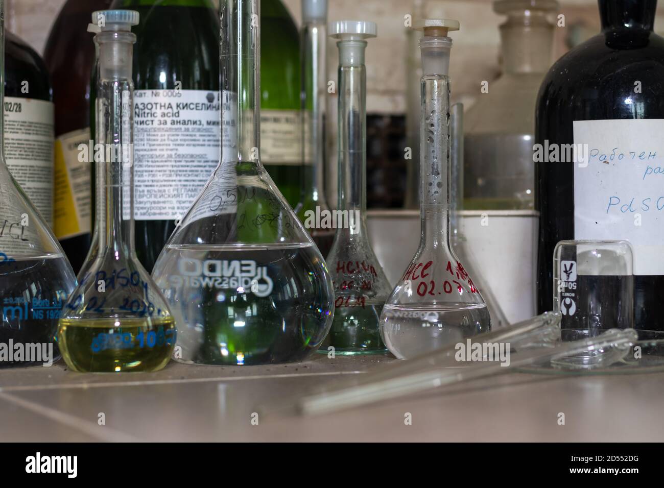 View over physico-chemical laboratory equipment Stock Photo - Alamy