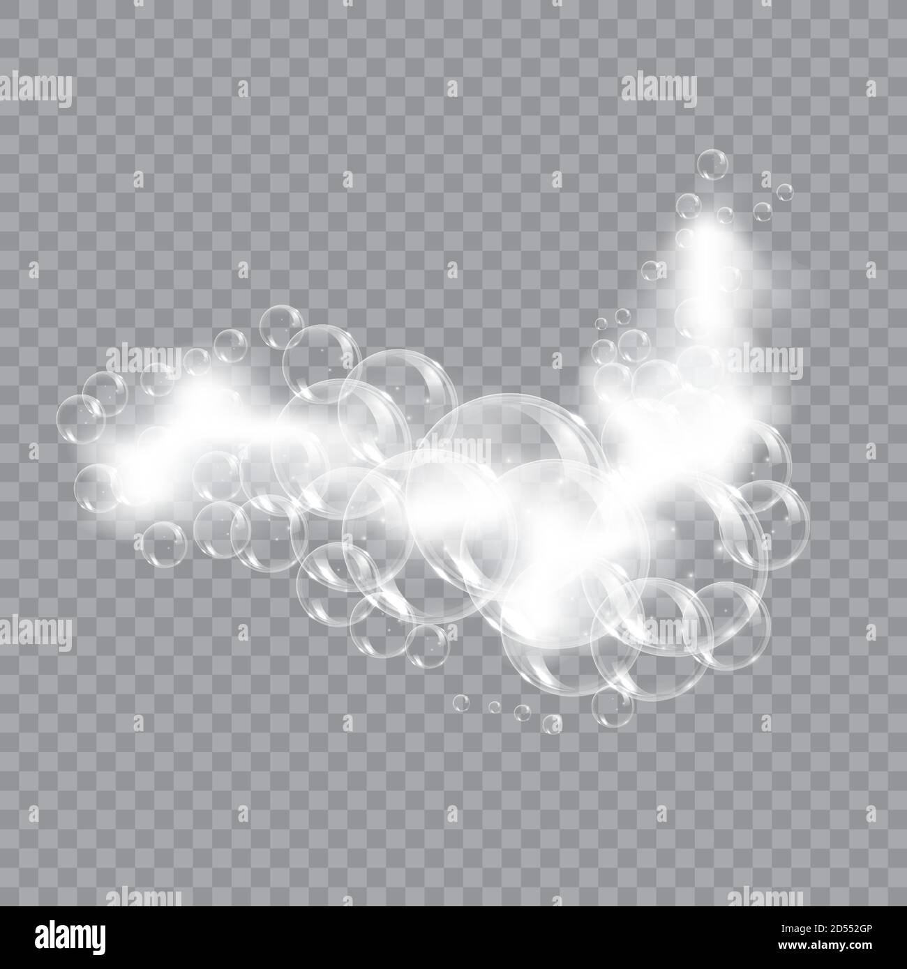 Bath foam soap with bubbles isolated vector illustration on transparent ...