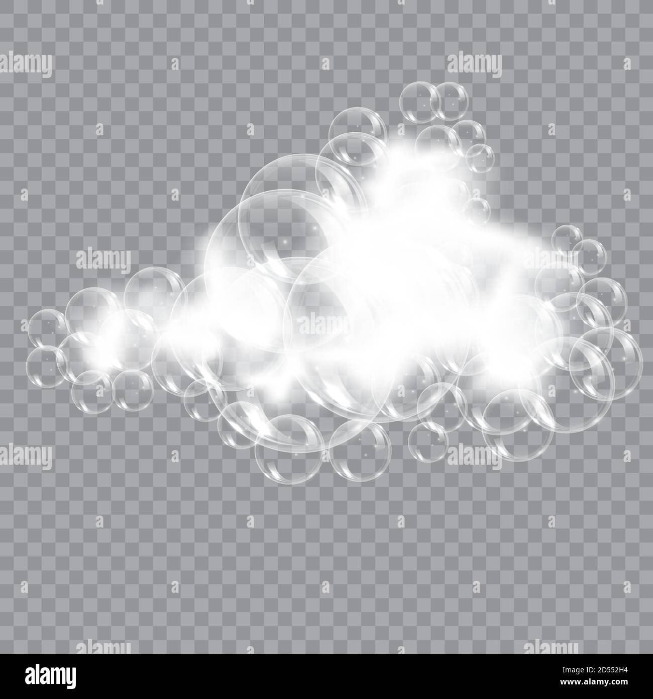 Bath foam soap with bubbles isolated vector illustration on transparent ...