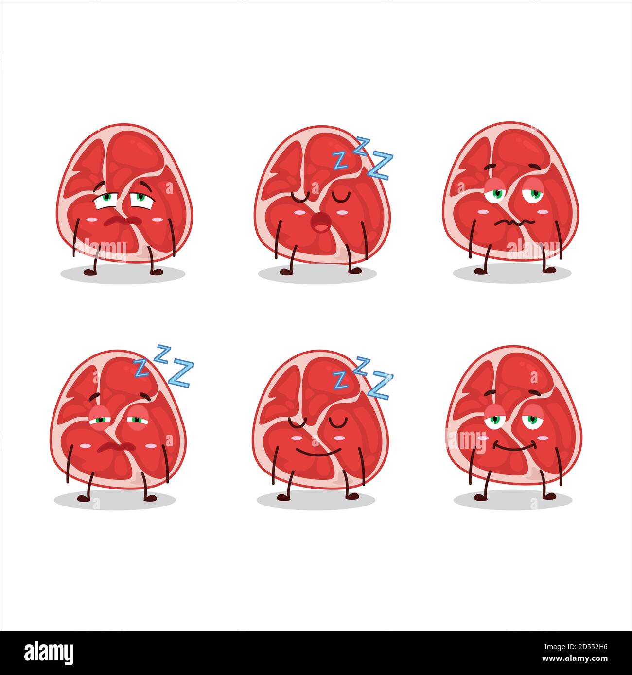Cartoon character of ham with sleepy expression Stock Vector Image ...