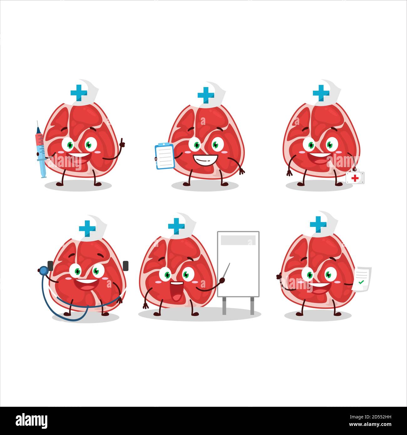 Doctor profession emoticon with ham cartoon character Stock Vector ...