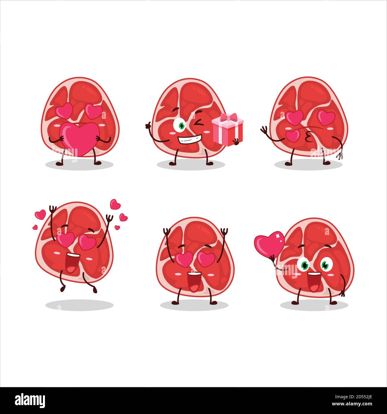 Ham cartoon character with love cute emoticon Stock Vector Image & Art ...