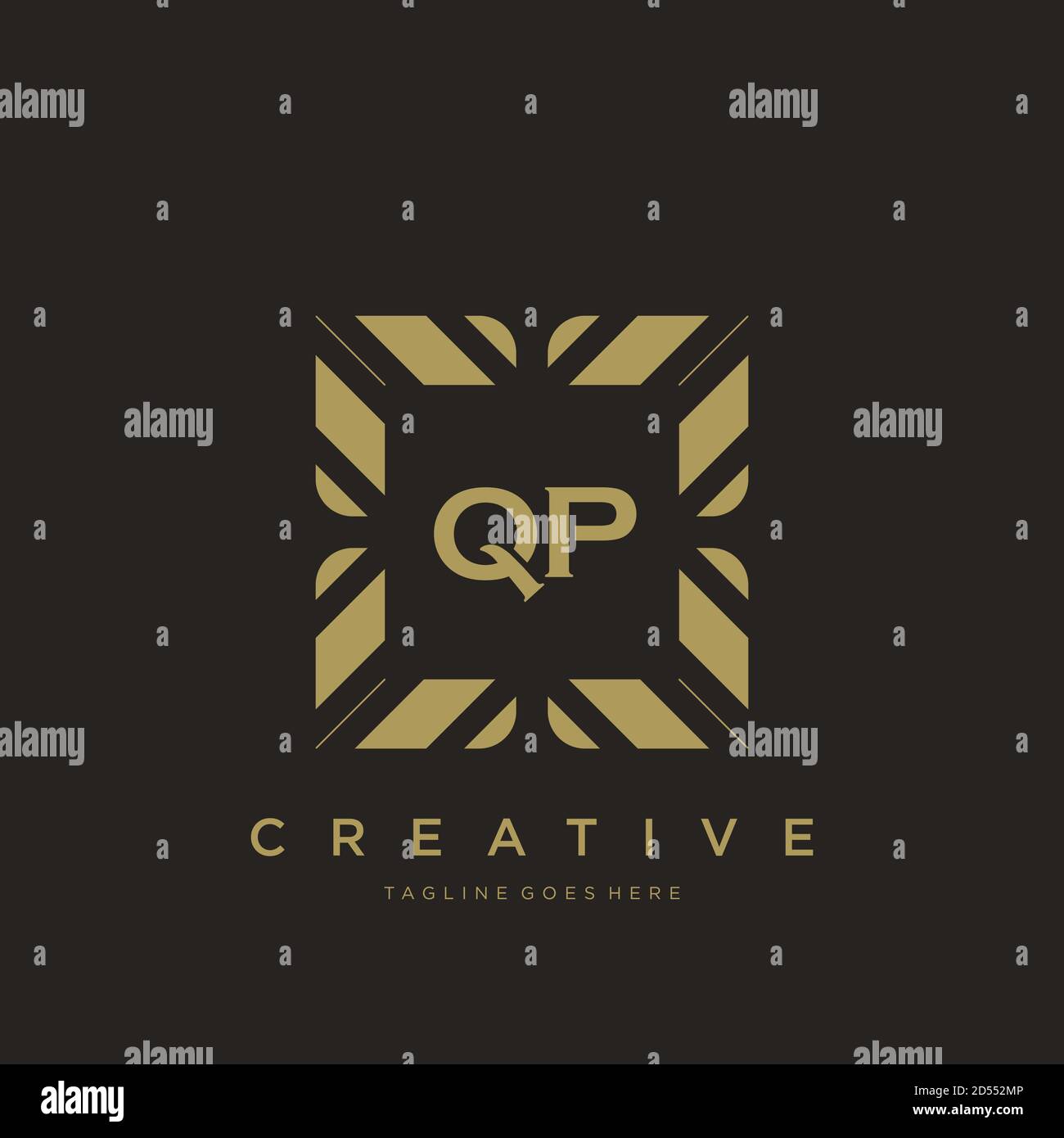 QP initial letter luxury ornament monogram logo template vector Stock ...