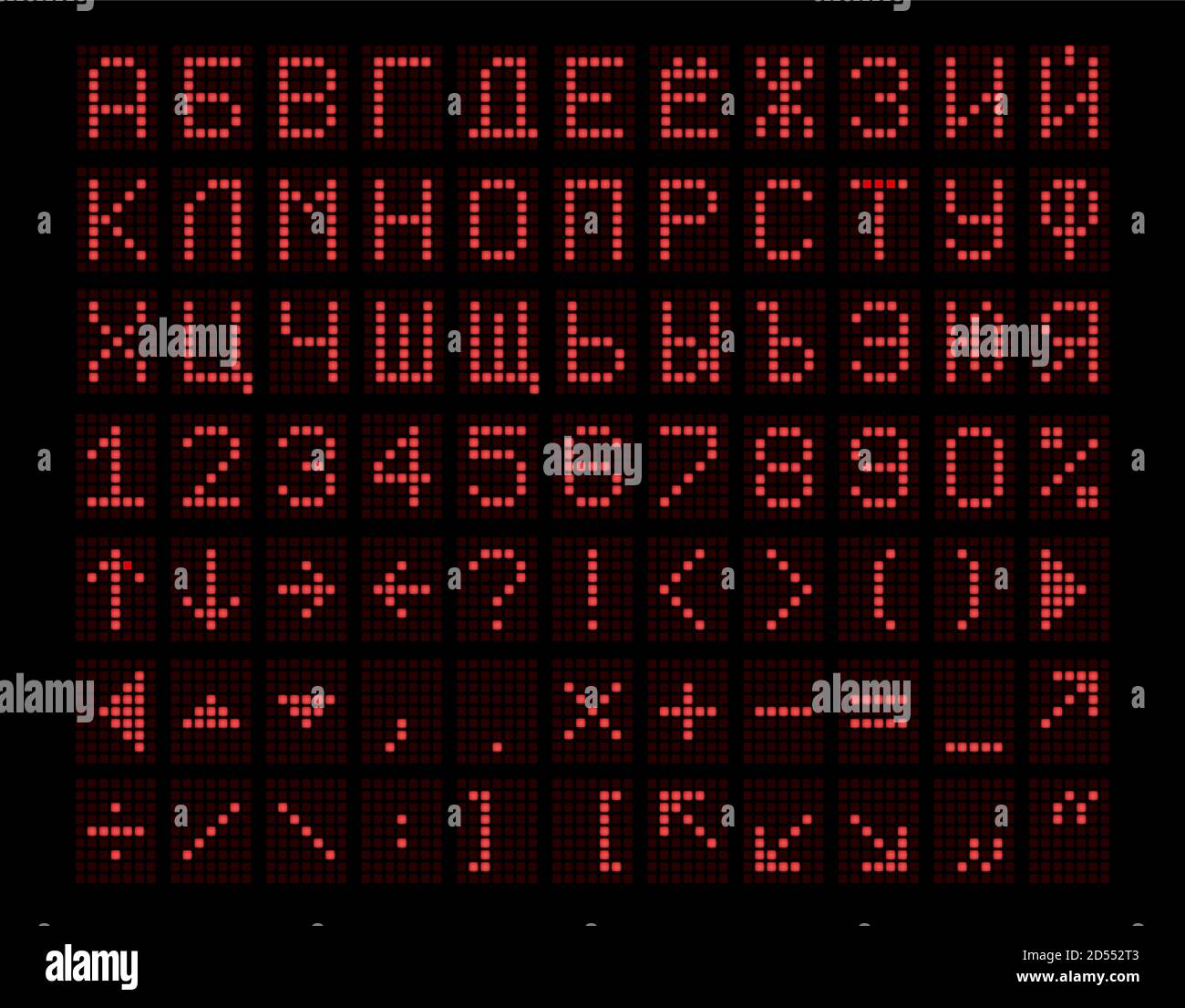 Russian alphabet, numbers, punctuation and spelling marks in the form ...