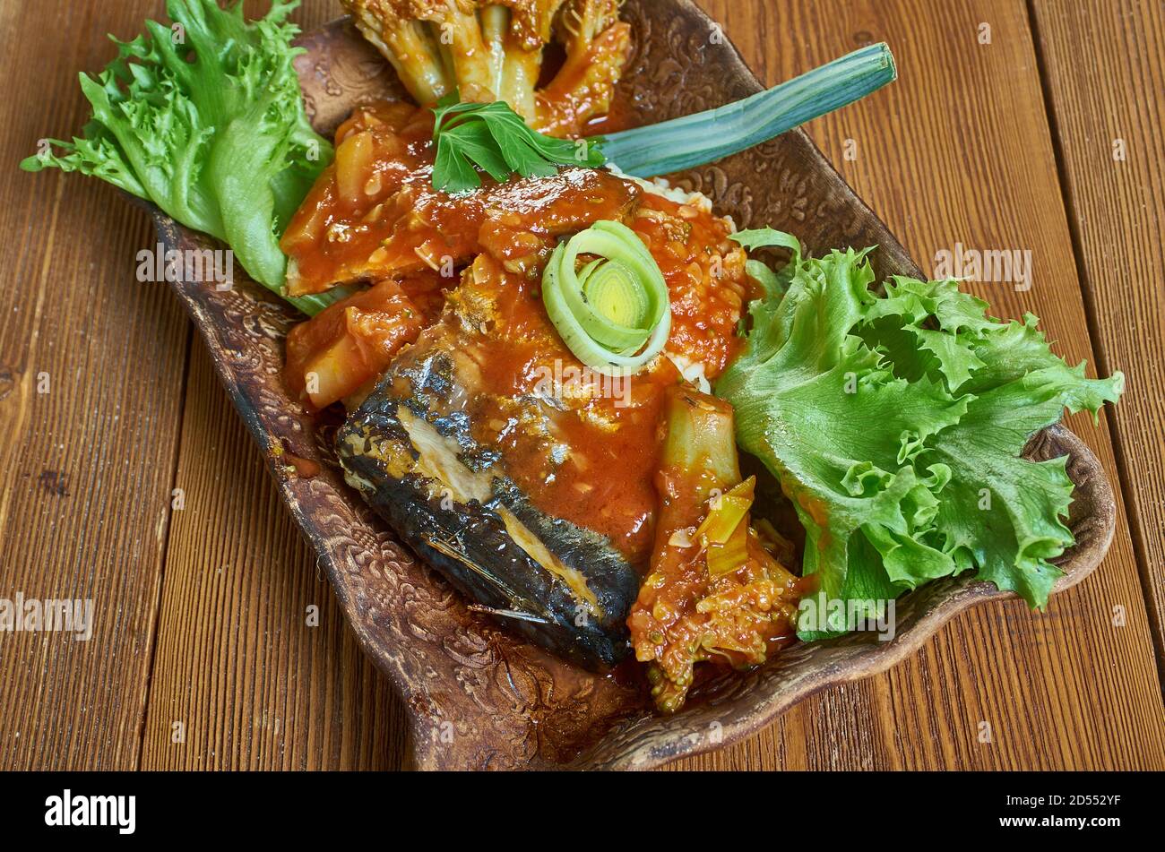 Coo-Coo and Flying Fish, national dish of Barbados, cornmeal and okra ...