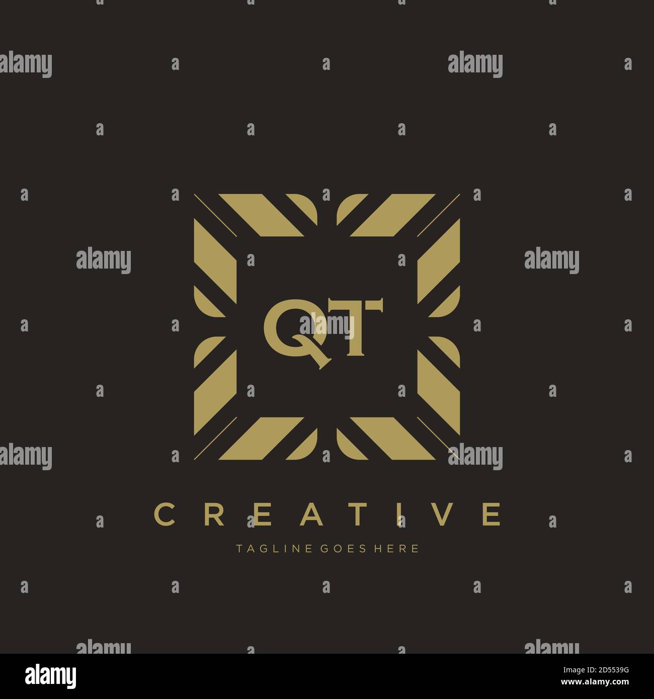 QT initial letter luxury ornament monogram logo template vector Stock ...