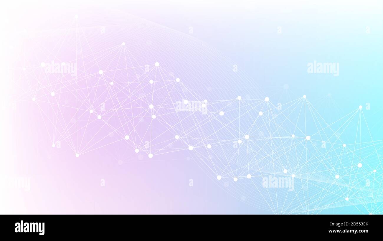 Geometric Abstract Background With Connected Line And Dots Structure