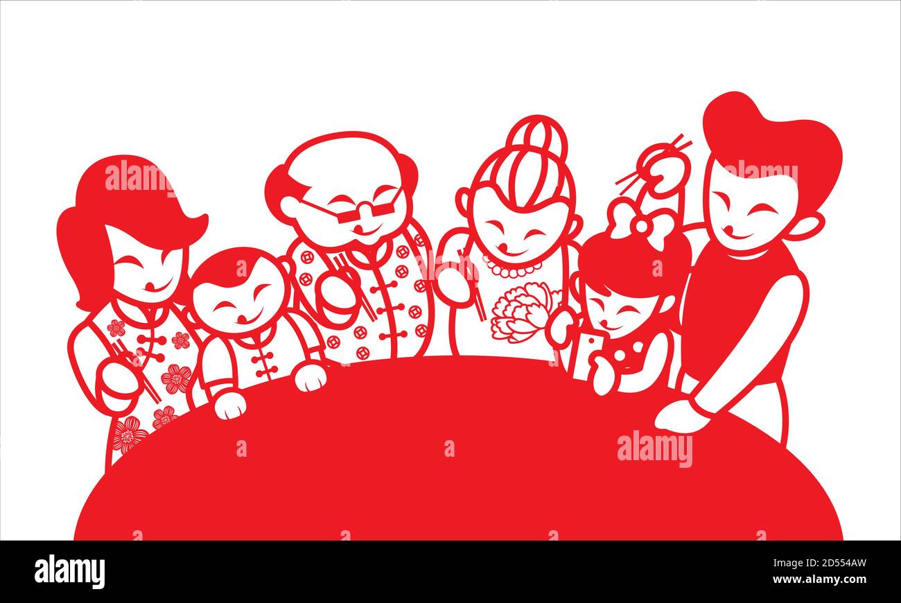 Chinese family meal Stock Vector Images - Alamy
