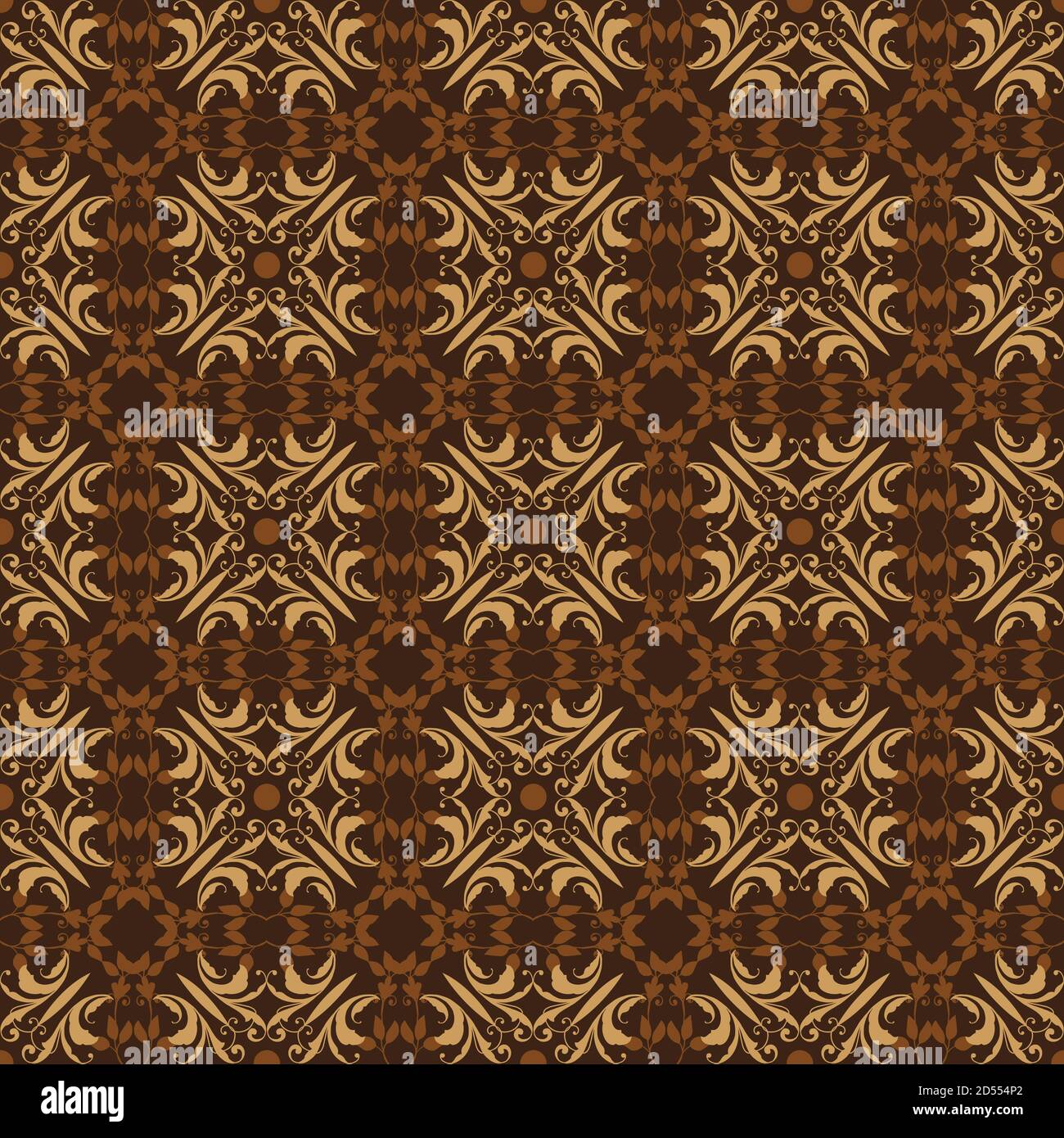 Geometric ethnic motifs on Parang batik with elegant golden brown color ...