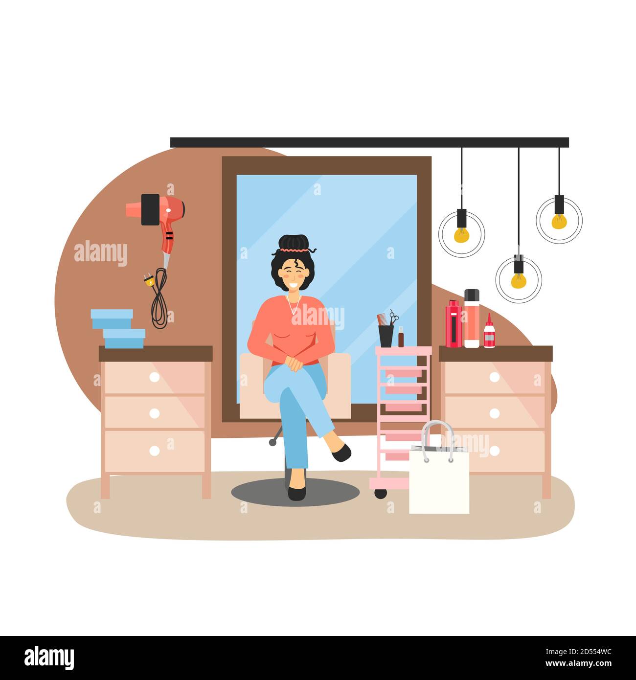 8 March, Womens Day. Happy woman taking rest spending her day off at ...