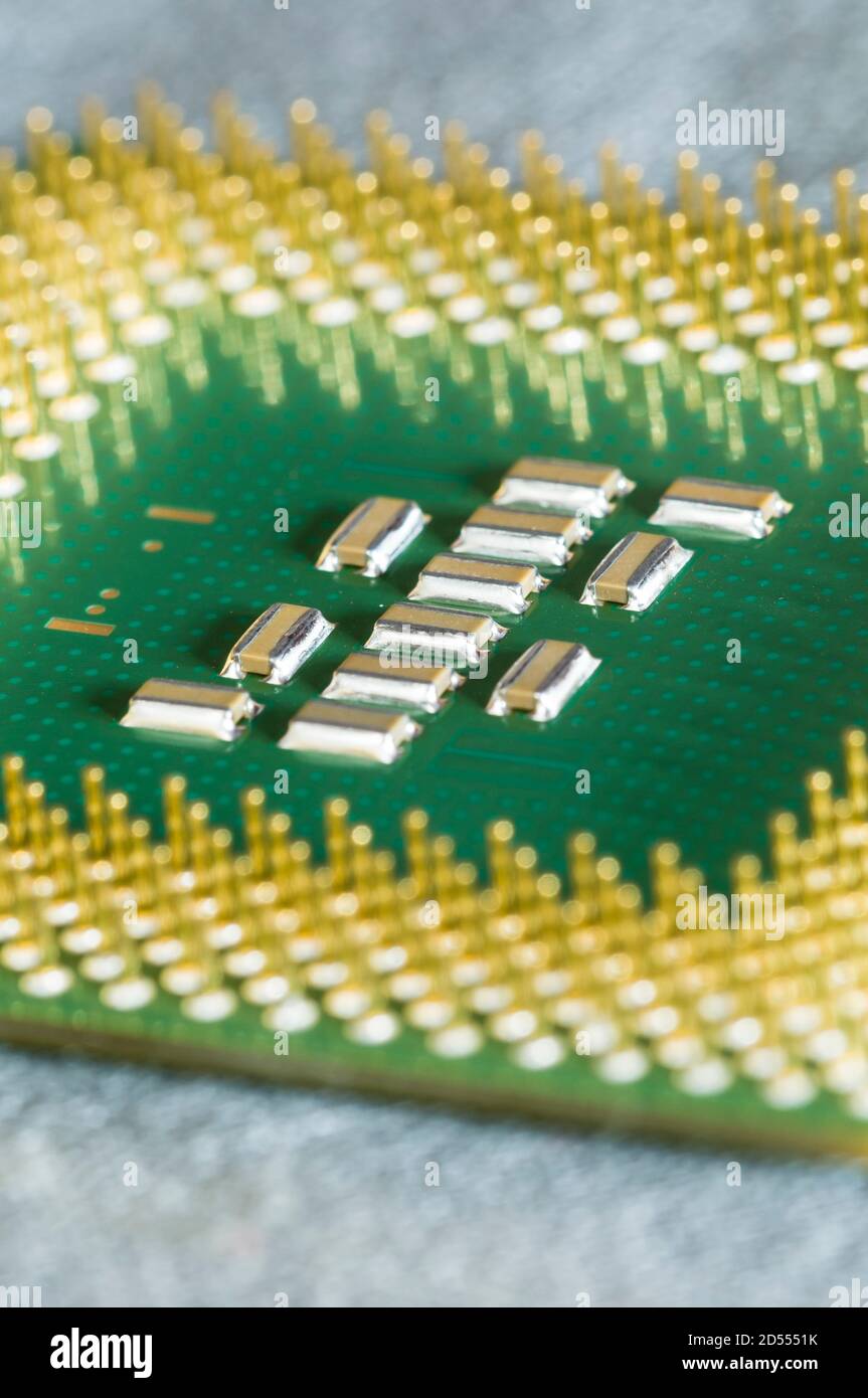 Green and golden electronic board for computer Stock Photo - Alamy
