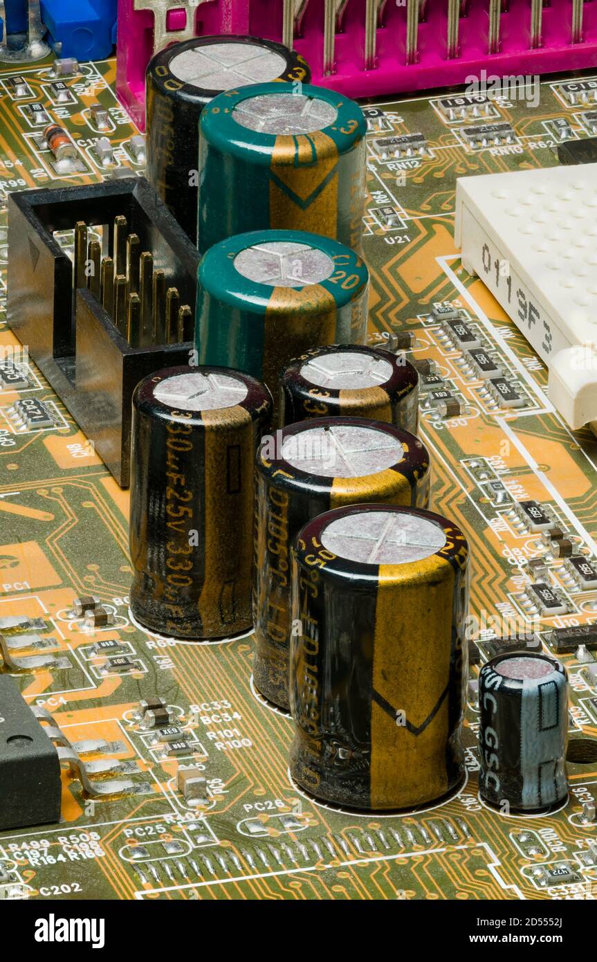 Colorful Electronic board for computers Stock Photo - Alamy