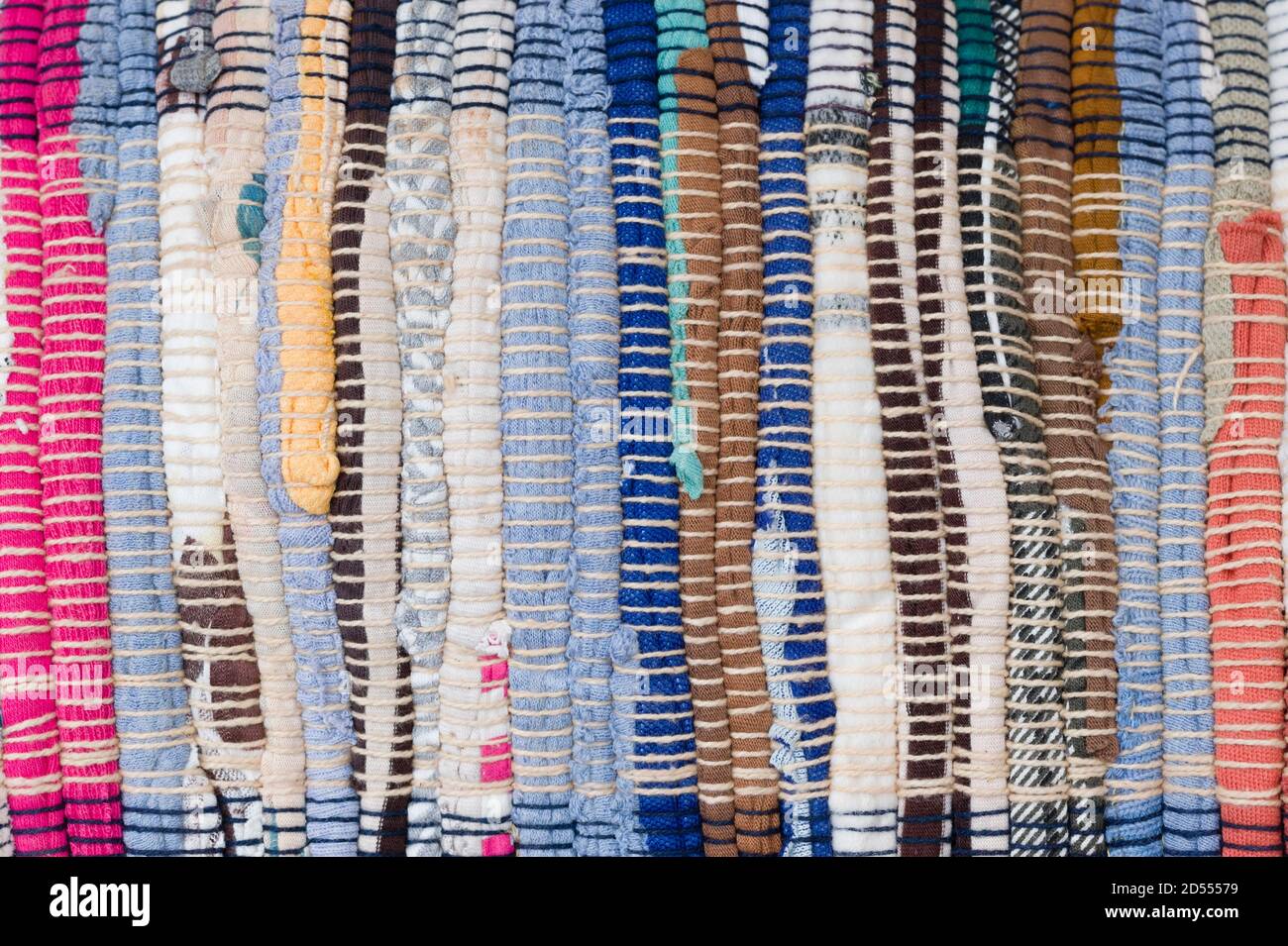 Rug with colorful threads Stock Photo - Alamy