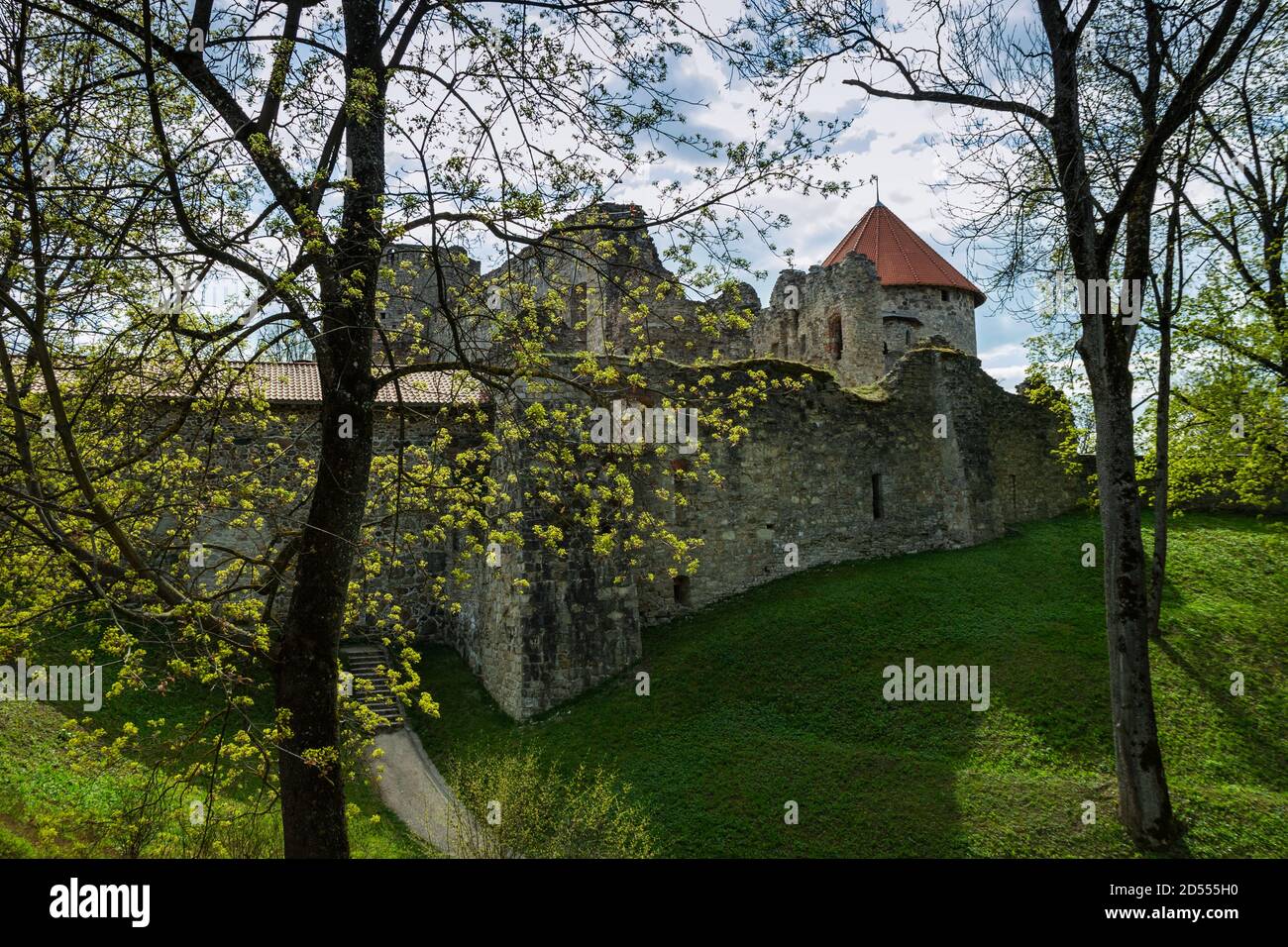 Medieval castle in Cesis city Stock Photo - Alamy