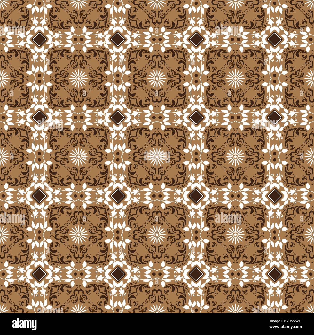Elegant pattern on Solo batik design with soft white mocca color design ...