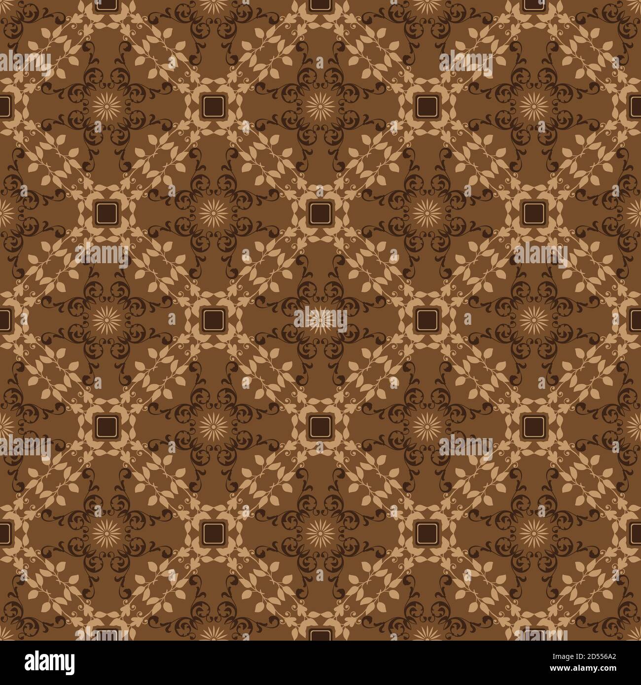 Vintage motifs on Parang batik design with smooth dark brown color ...
