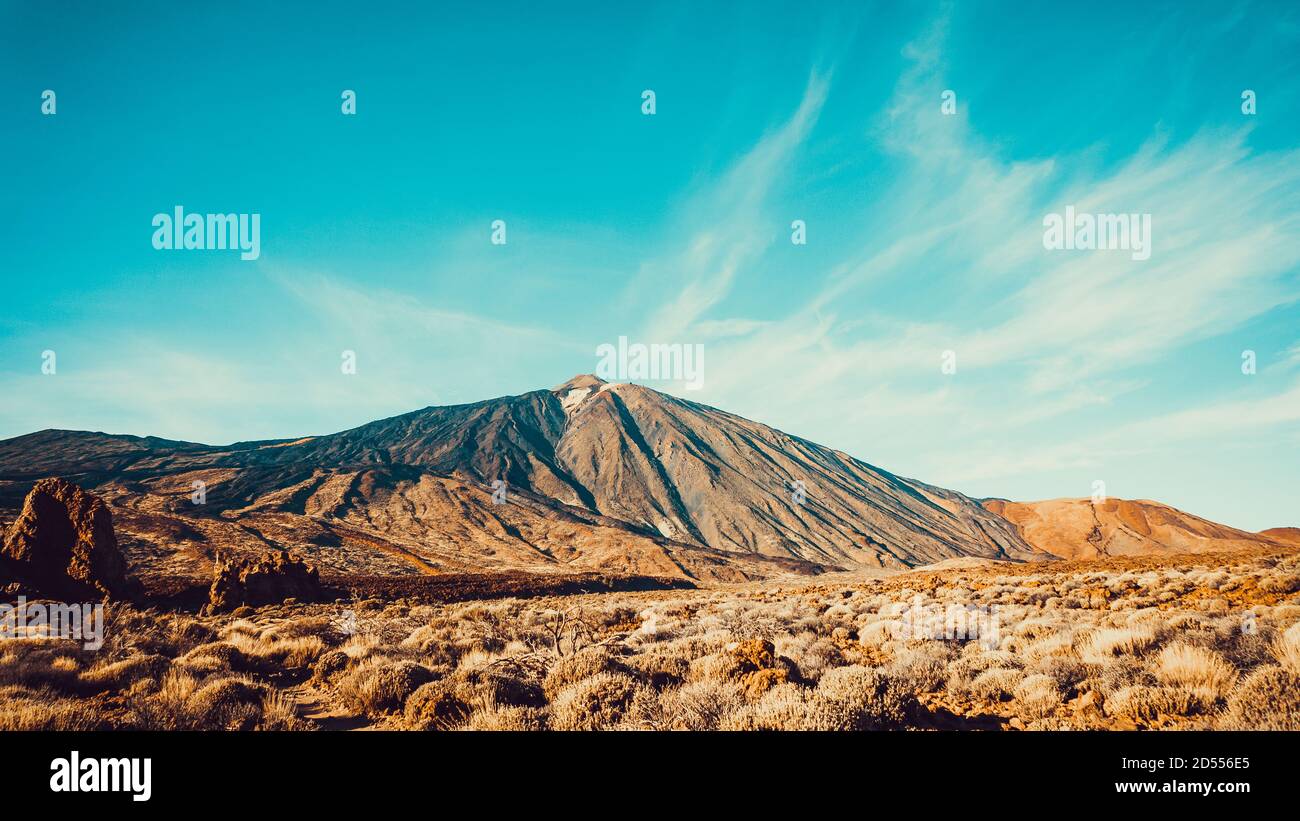 Spain - volcano Teide National Park. Mount Teide, UNESCO World Heritage ...
