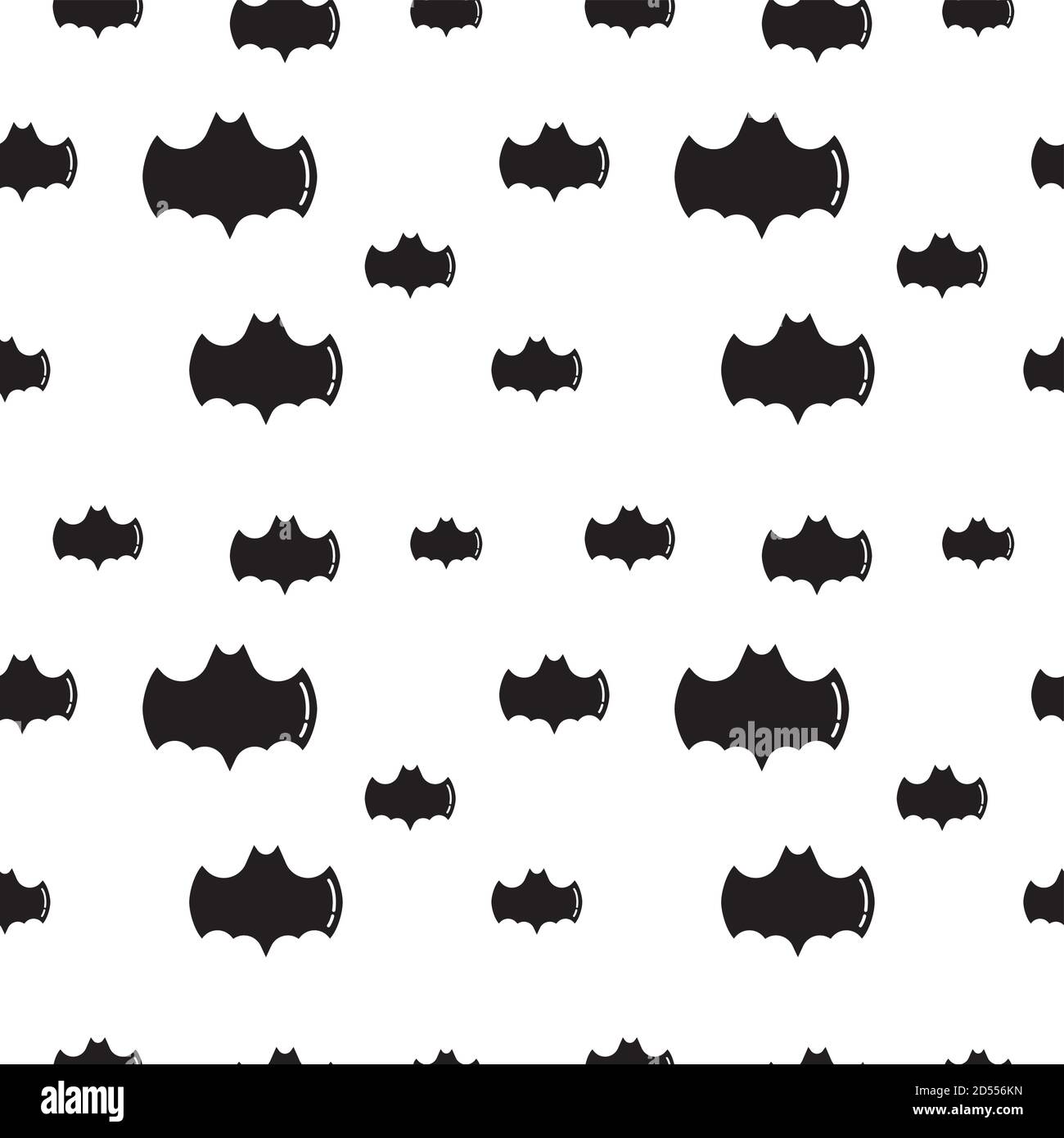Black bat shape vector illustration on white color background. Seamless ...
