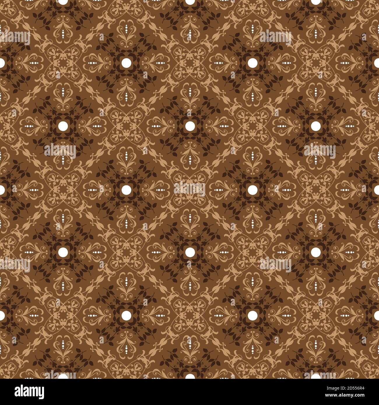 Beautiful flower motif on Jepara batik design with simple brown color ...