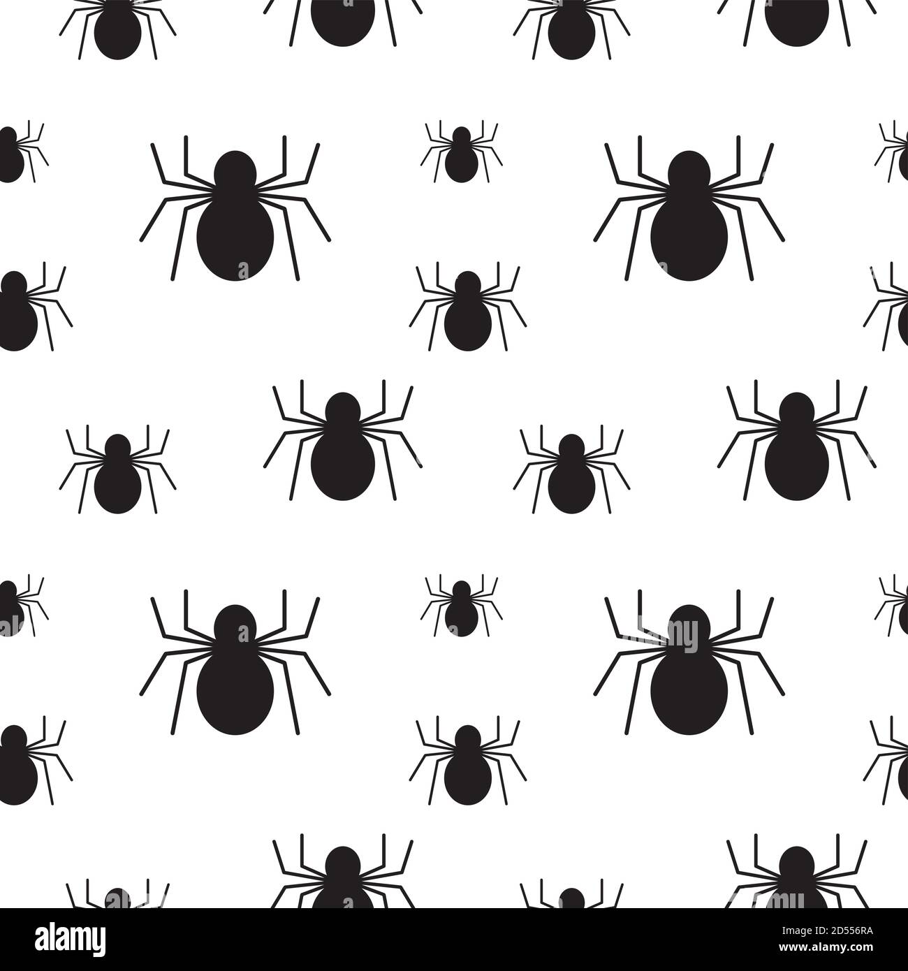 Black spider texture on white color background. Seamless pattern design ...