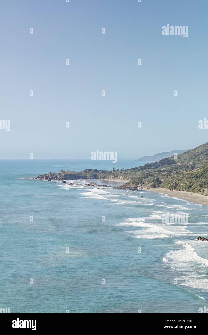 Graphic Aerial shots of the sandy Bay Beach on the edge of Abel Tasmin ...