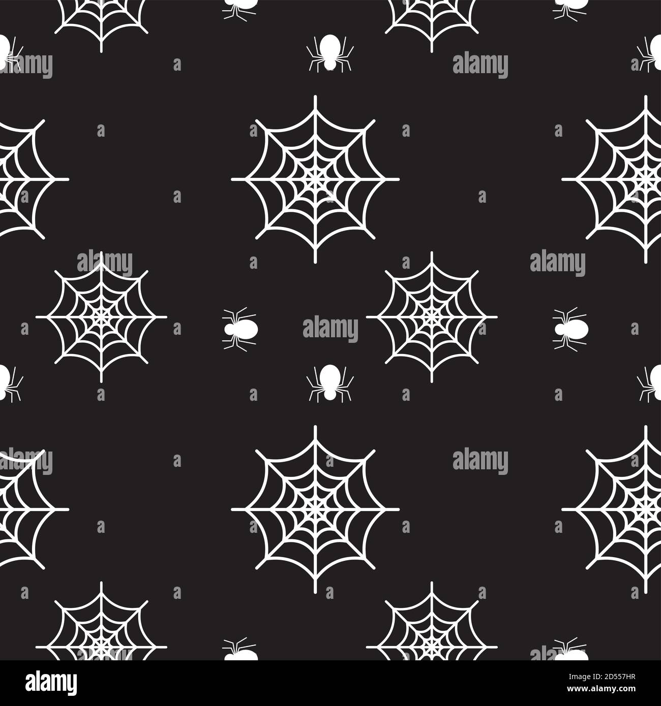 Spider and cobweb texture. Seamless pattern design template. Monochrome ...